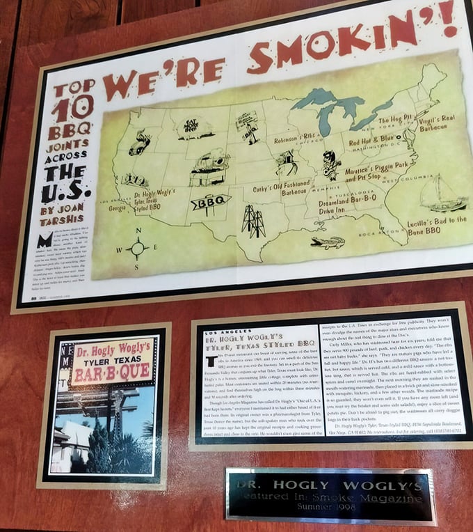 This "Top 10 BBQ Joints" map shows Hogly Wogly's in good company. BBQ geography might be America's most delicious cartography lesson.