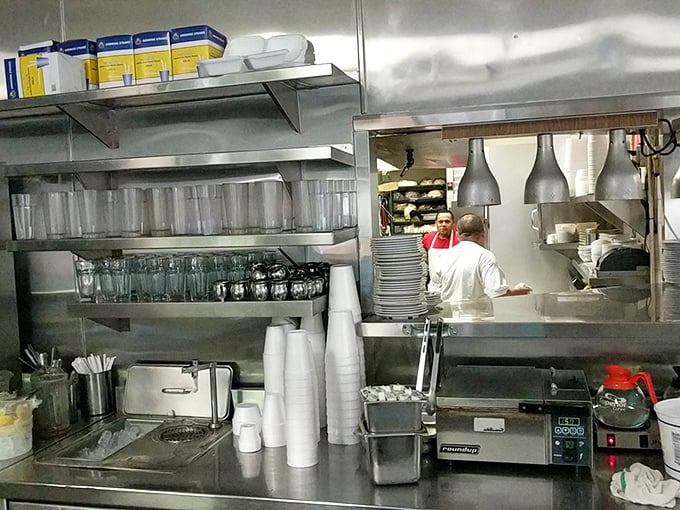 Behind the scenes, Nat's kitchen operates with the well-choreographed precision that only comes from years of breakfast battle experience.