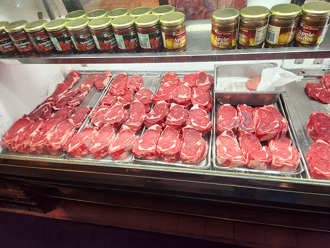 Not so much a meat display as a carnivore's dream sequence—these steaks aren't just cut, they're curated.