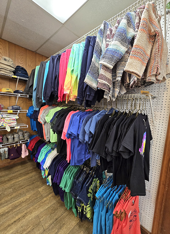 Souvenir shirts let you wear your cave exploration pride – because nothing says adventure like comfortable cotton.