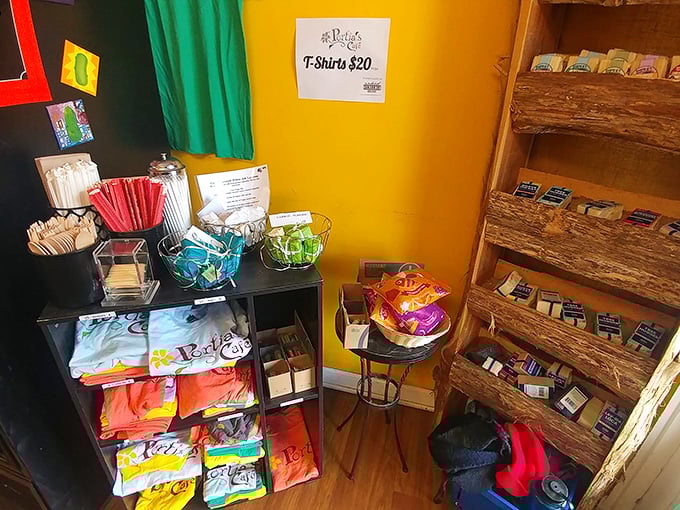 Even the merchandise corner spreads the plant-based gospel. Those T-shirts aren't just fashion—they're wearable membership cards to Columbus' tastiest club.