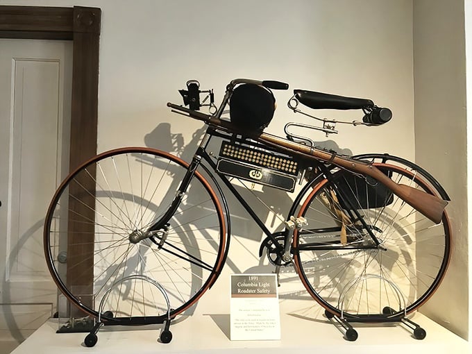 The 1891 Columbia Light Roadster Safety—when "safety" meant "probably won't catapult you over the handlebars." Progress is relative.