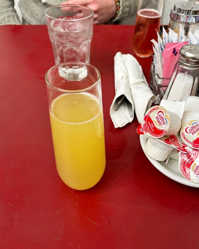 Golden mimosa in a classic glass—because sometimes breakfast calls for a little sparkle with your orange juice.