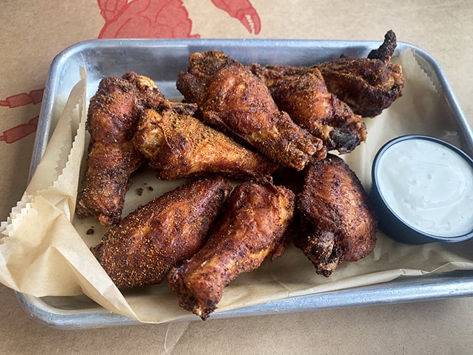 Old Bay hot wings – where Maryland seasoning meets Florida execution. These wings don't just fly, they soar.