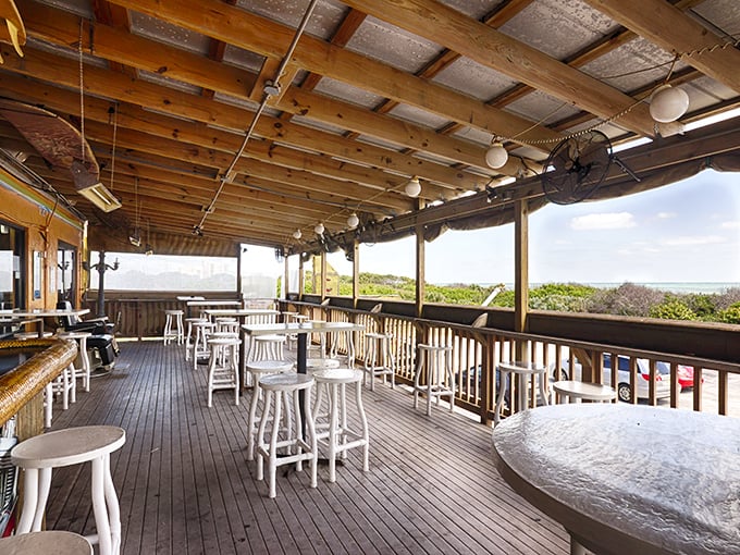 Ocean breezes, wooden deck, and endless views—Lou's outdoor seating area is the perfect stage for seafood's starring role in your day.