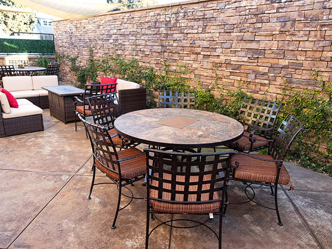 California dining at its finest—an outdoor patio where the Central Valley's perfect evenings become the ideal backdrop for memorable meals.