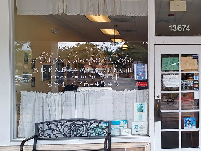 "Breakfast & Lunch" on the window—three simple words that promise so much more than they say.