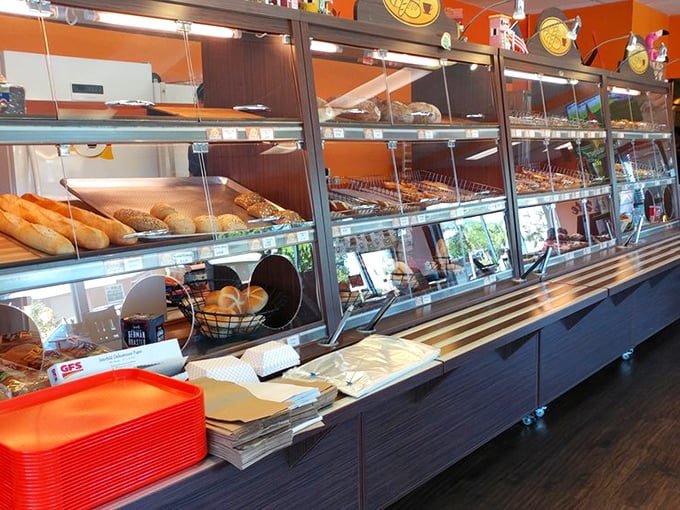 The pastry case isn't merely a display—it's a museum of carbohydrate artistry where each item deserves its own moment of appreciation.