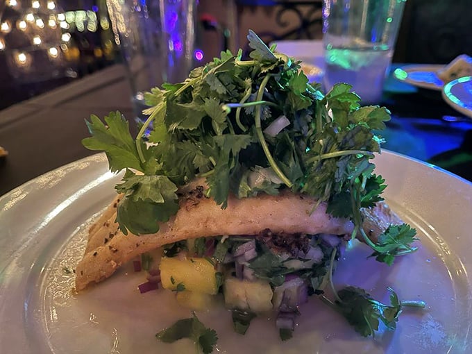 This isn't just fish—it's a vacation on a plate, where cilantro crowns the catch of the day like a well-deserved laurel wreath.