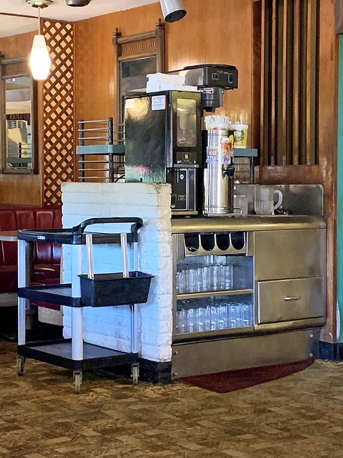 The coffee station—humble command center for caffeine distribution that's fueled Upper Arlington conversations since before Starbucks was a twinkle in Seattle's eye.