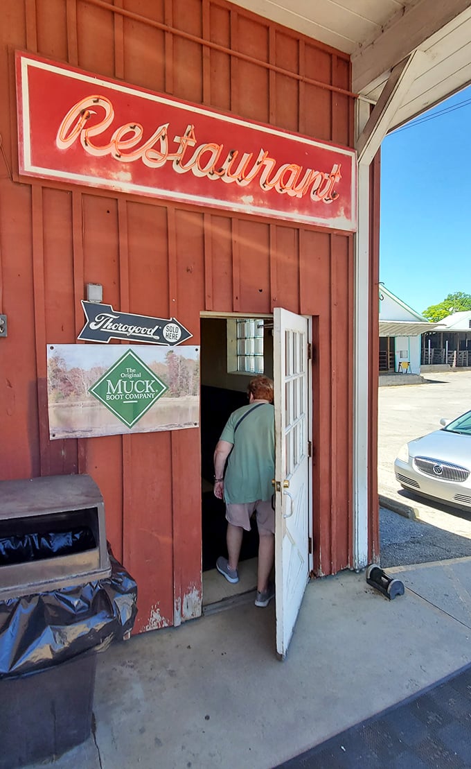 The restaurant entrance: where calories cease to exist and breakfast becomes an art form worth traveling for.