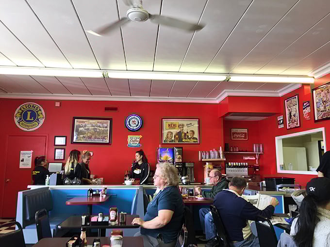 The real magic happens where staff and regulars create that perfect diner ecosystem—a choreography of coffee refills and friendly banter.