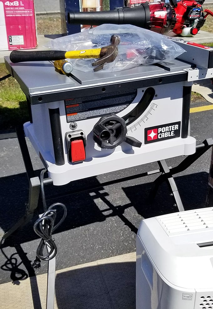 Tools with tales to tell. This Porter Cable table saw has probably built more decks and birdhouses than most contractors have in their lifetime.