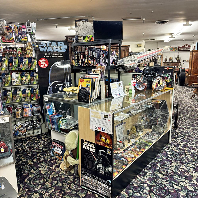 A galaxy of Star Wars collectibles not so far away – where grown men suddenly remember what it was like to be eight years old.