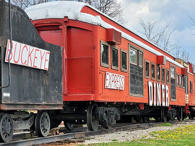 The vintage rail car exterior isn't just Instagram-worthy—it's a time machine to when dining was an experience and trains ruled transportation.