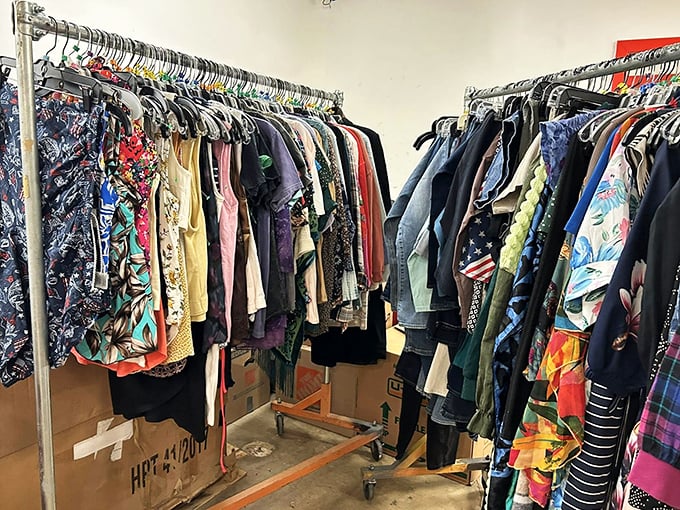 Fashion treasure hunters rejoice! Racks bursting with patterns and colors offer style possibilities that no mall could ever match.