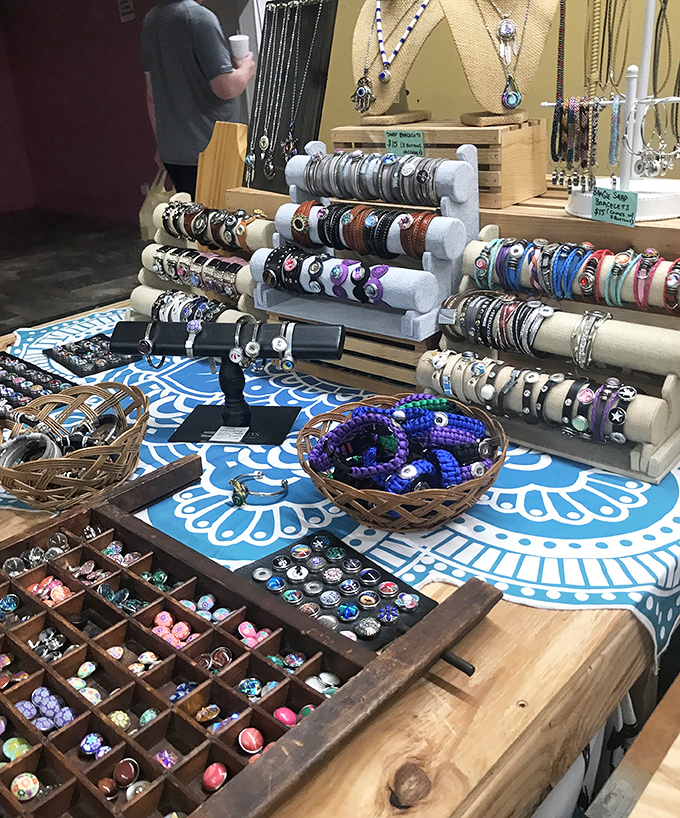 Bracelet bonanza! These handcrafted accessories aren't just jewelry—they're wearable conversation starters arranged with museum-worthy precision. 