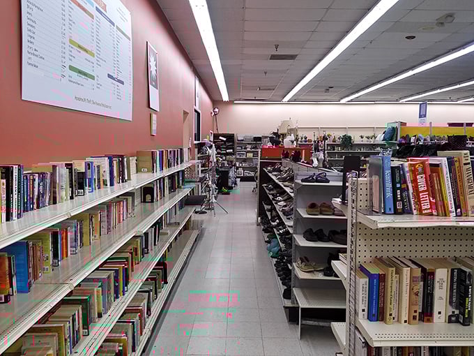 Wide, well-lit aisles invite unhurried browsing – the retail equivalent of a Sunday afternoon with nowhere else you need to be.