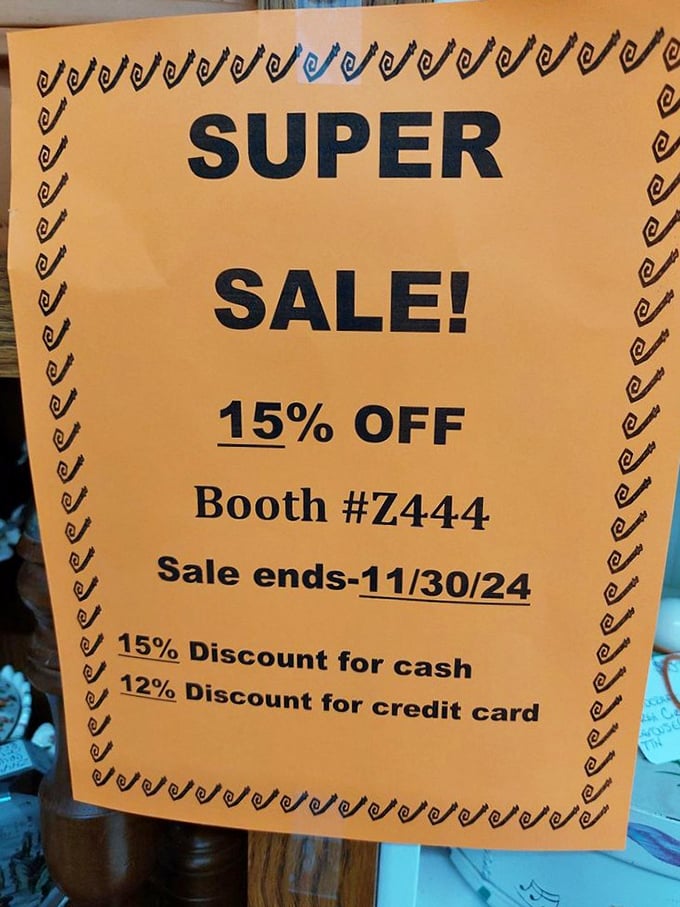 Sale signs in antique stores feel like insider tips from a friend. "Psst—that thing you've been eyeing? Today's the day."