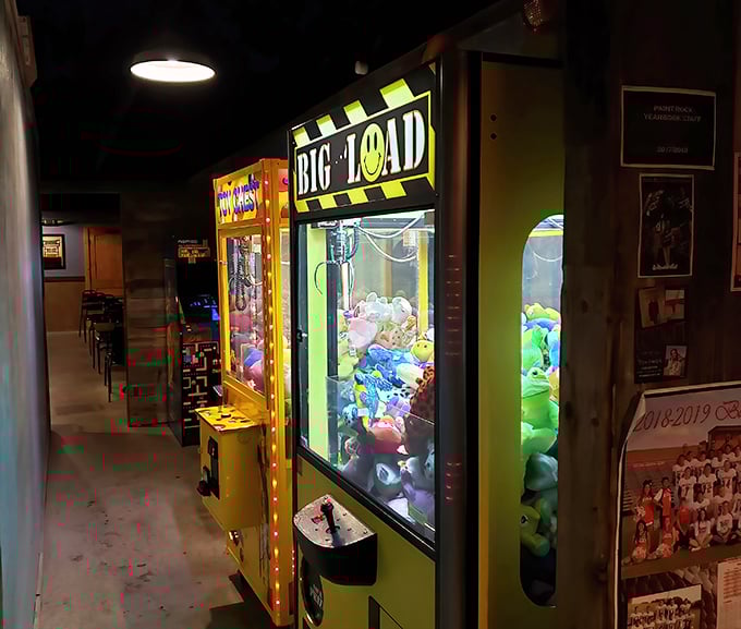 Even a steak shrine needs diversions—the arcade corner offers entertainment while you digest what might be the best meal of your life.