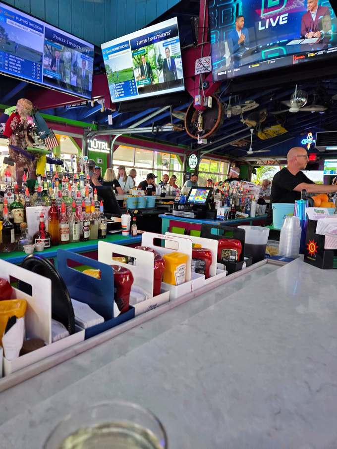 Where the magic happens – a fully stocked bar with enough screens to follow every game and enough bottles to forget the score.