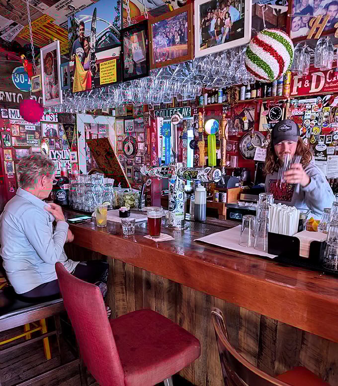 The bar is where magic happens – both in the glass and in conversation. Every bottle and decoration has a story waiting to be told.
