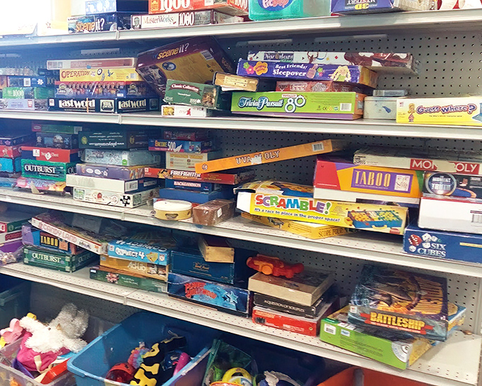 Board game nirvana for analog entertainment enthusiasts. Monopoly, Scrabble, and forgotten 90s gems await family game night resurrection.