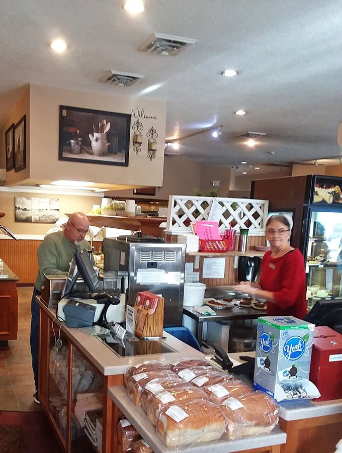 Behind every great country restaurant is a counter like this—where fresh-baked goods await their destiny on your plate.