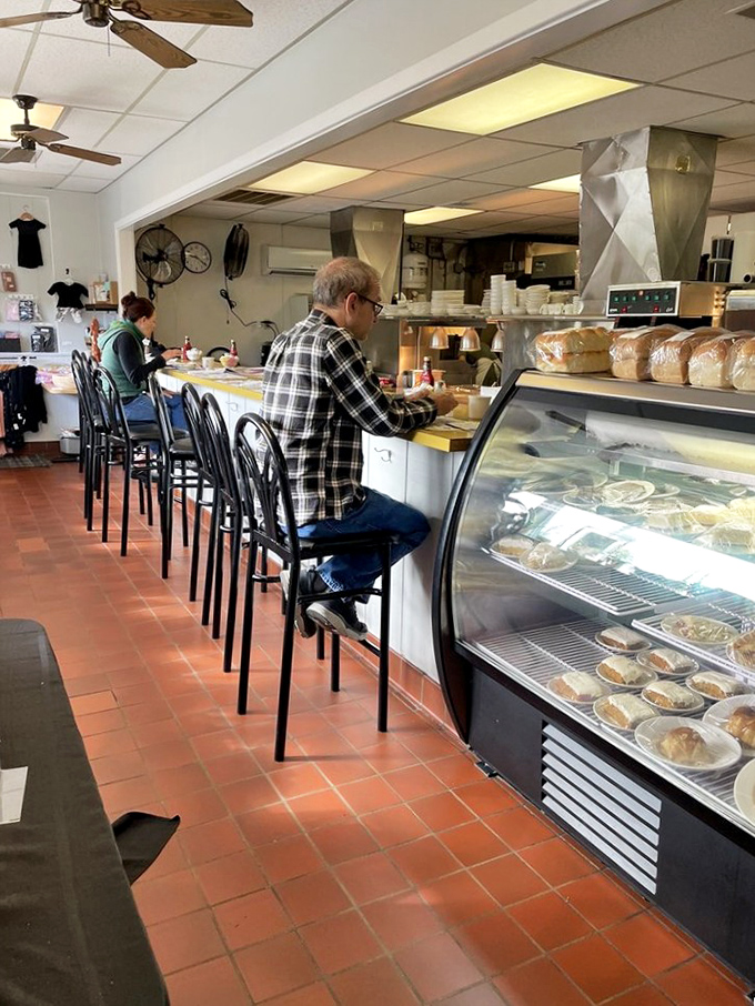 Counter seating: where the real food intelligence is gathered. Sit here to unlock the secret menu items and local gossip—both equally delicious.