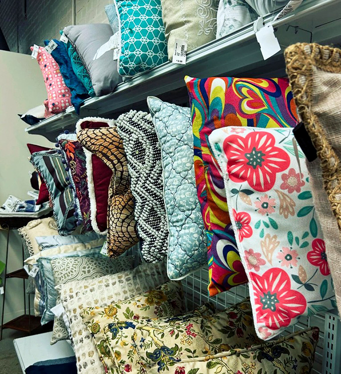 Pillow paradise for the pattern-obsessed. That floral cushion could either tie your whole room together or start a delightful decorating argument. 