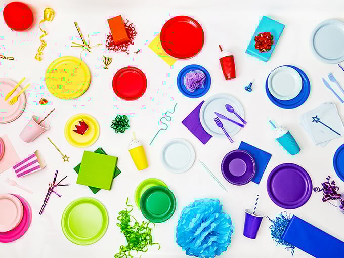 A rainbow explosion of party supplies that transforms Tuesday night dinner into a celebration worthy of Instagram documentation. 