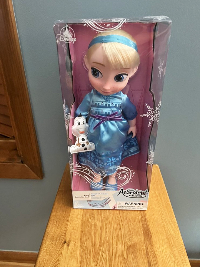 "Let it go" doesn't apply to collectors spotting this pristine Disney Animator's Elsa doll, still in its original packaging—a future heirloom in waiting.