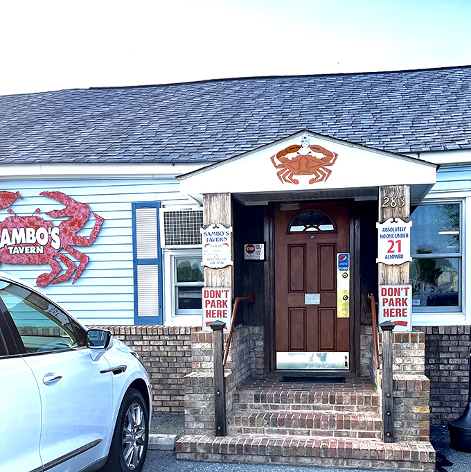 The entrance that separates the ordinary world from seafood paradise. No red carpet needed when what waits inside is better than any Hollywood party.