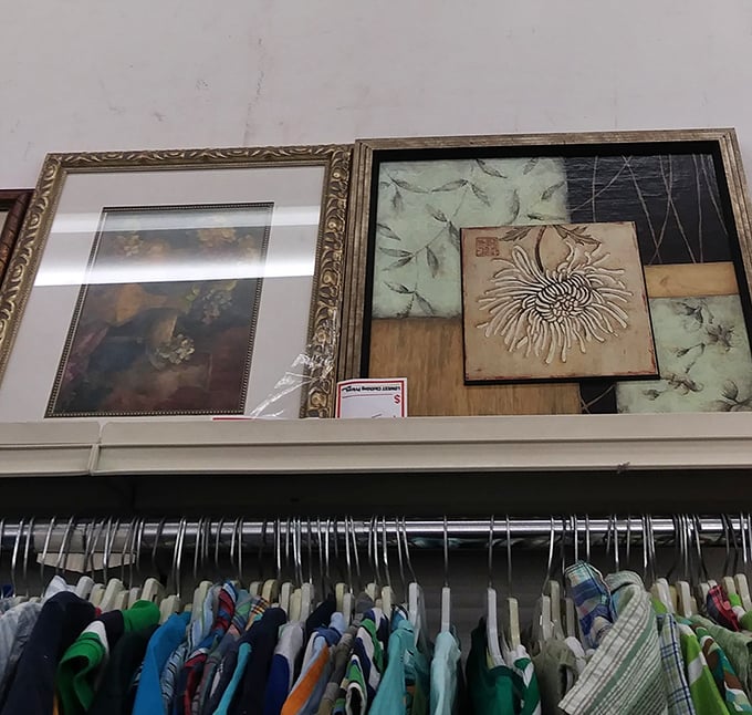 Wall art waiting for its forever home, from abstract swirls to elegant frames—someone's discarded decor becomes your conversation piece.