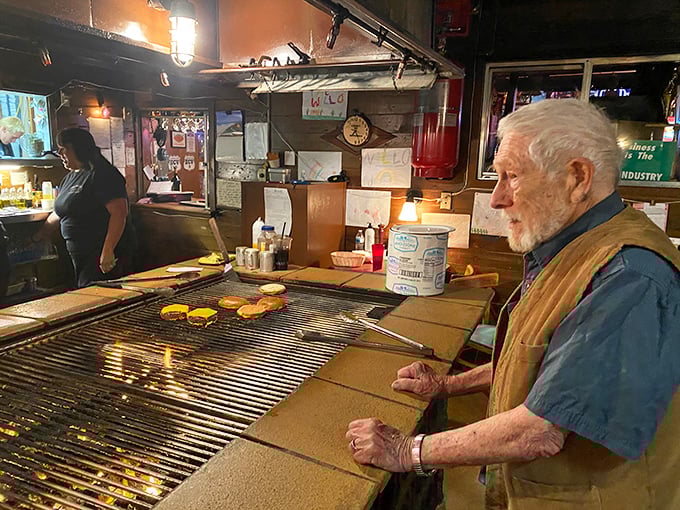 The indoor grill—where magic happens and dreams come true. Watch as generations of grilling wisdom transform raw ingredients into edible art.