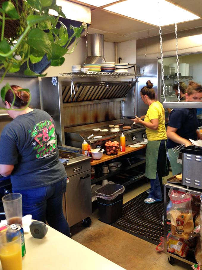 Where breakfast magic happens – no fancy equipment, just skilled hands that know exactly how long to cook your eggs.