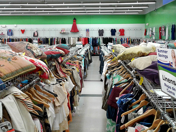The linen section: where bedsheets and summer dresses live in perfect harmony. This textile treasure trove offers fabric finds for every need.