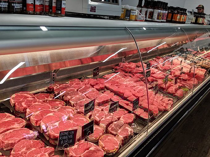 Behind every great sandwich is a serious meat selection. This butcher case isn't messing around – it's protein paradise for carnivores.