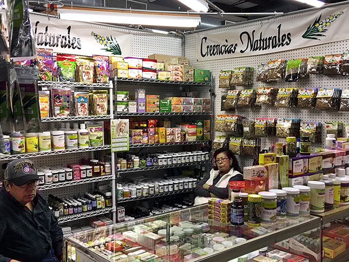 Creencias Naturales offers remedies and supplements that grandmother would approve of—all displayed with the meticulous care of true believers.