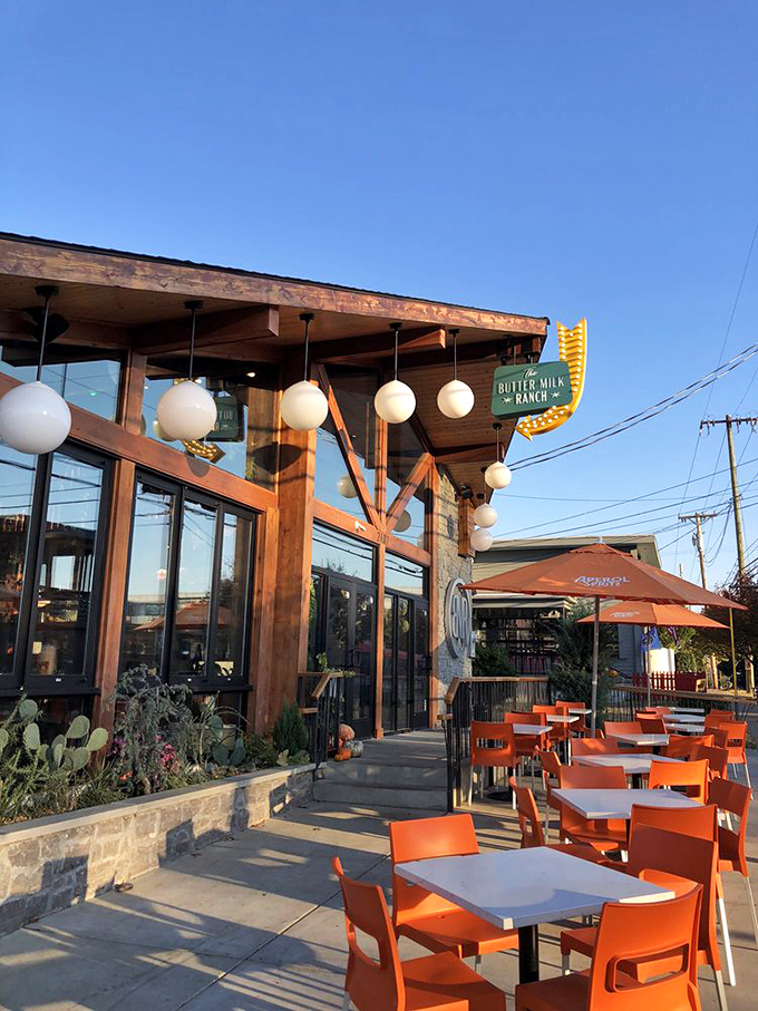 Sunset dining on the patio feels like you've discovered a secret garden—if gardens served incredible food and had really comfortable chairs.