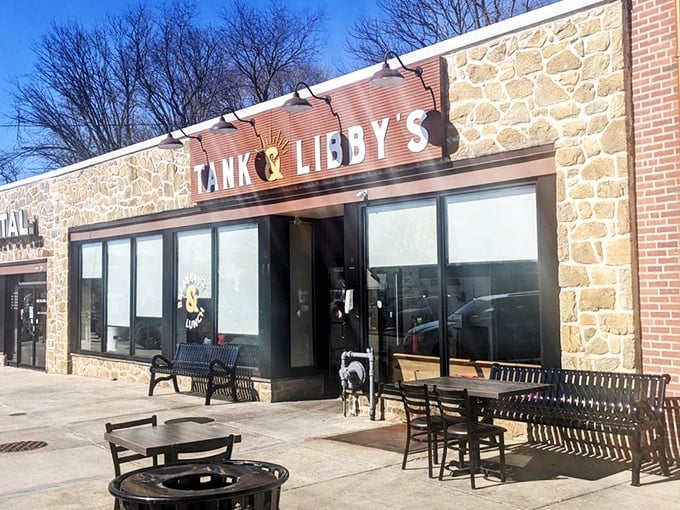Outdoor seating for when the Pennsylvania weather decides to play nice – which is always a pleasant surprise.