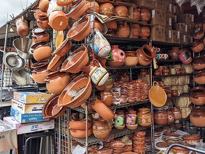Clay cookware stacked like terracotta treasures promises to transform ordinary Tuesday dinners into abuela-approved feasts.
