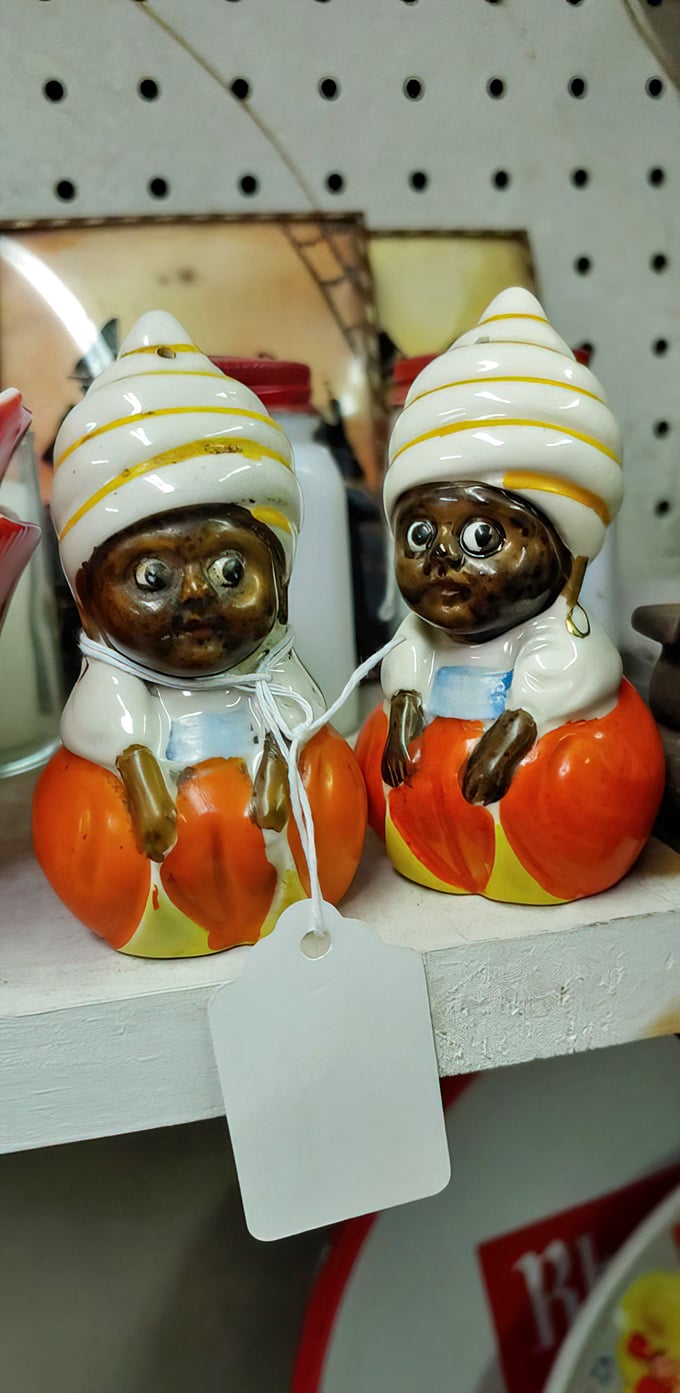 These peculiar salt and pepper shakers aren't just kitchenware—they're conversation pieces that would make dinner guests do a double-take at your table.