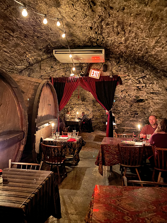 Dining in the Catacombs feels like eating in a medieval castle's secret room. Those stone walls have been keeping dining secrets since before electricity was cool.