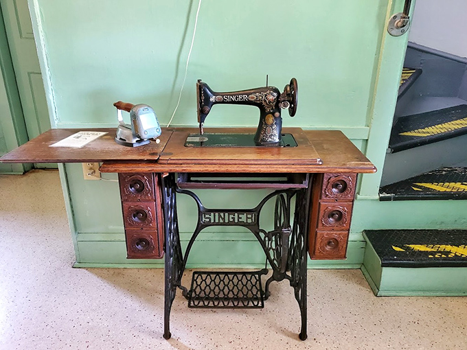 The original Singer sewing machine—when "fast fashion" meant your mother could make a new shirt in under a week.