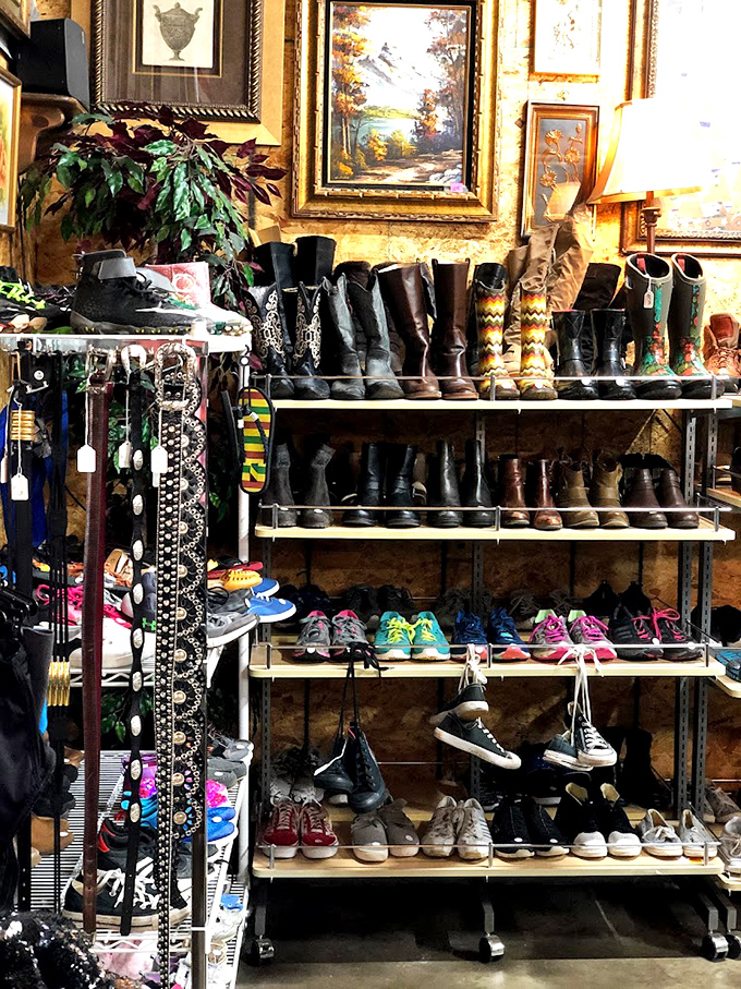 These boots weren't made just for walking—they've lived lives before you. Now they're lined up like eager dancers waiting for new adventures.
