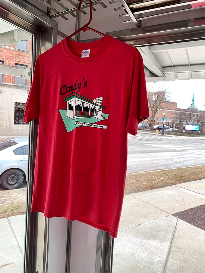 The ultimate Fort Wayne souvenir—a Cindy's Diner t-shirt that tells everyone you've experienced breakfast nirvana in the heart of Indiana.