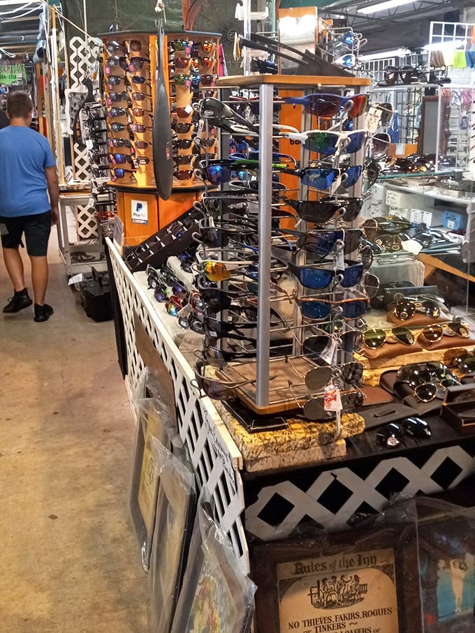 Sunglasses as far as the eye can see—which is ironic, since that's exactly what they're designed to protect. Florida sunshine doesn't stand a chance.
