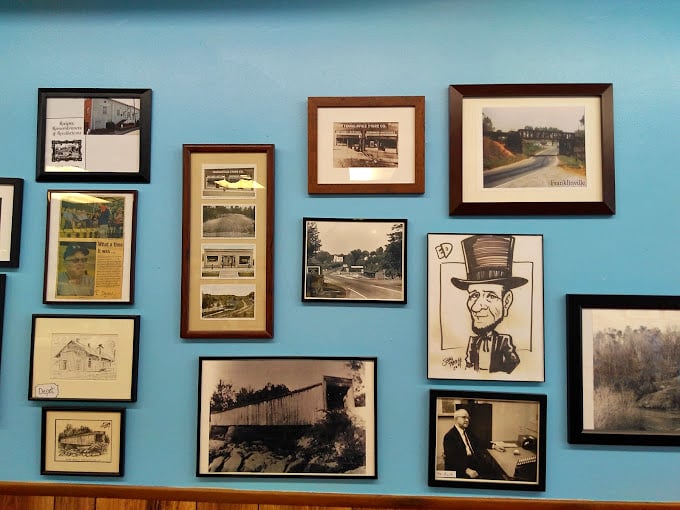History hangs on blue walls – a gallery of local memories that tells Franklinville's story better than any textbook ever could.