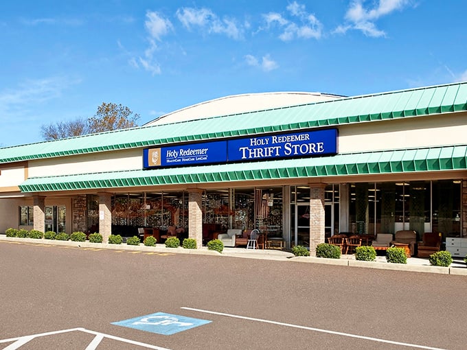 Holy Redeemer's distinctive green roof covers a thrift paradise that puts many retail stores to shame.